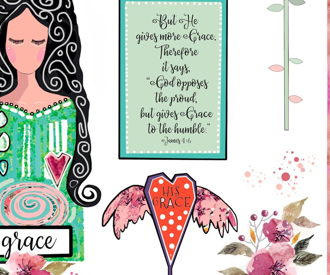 Grace, Bible Journal Page, Bible Journal, Faith, Christian, Bible ...