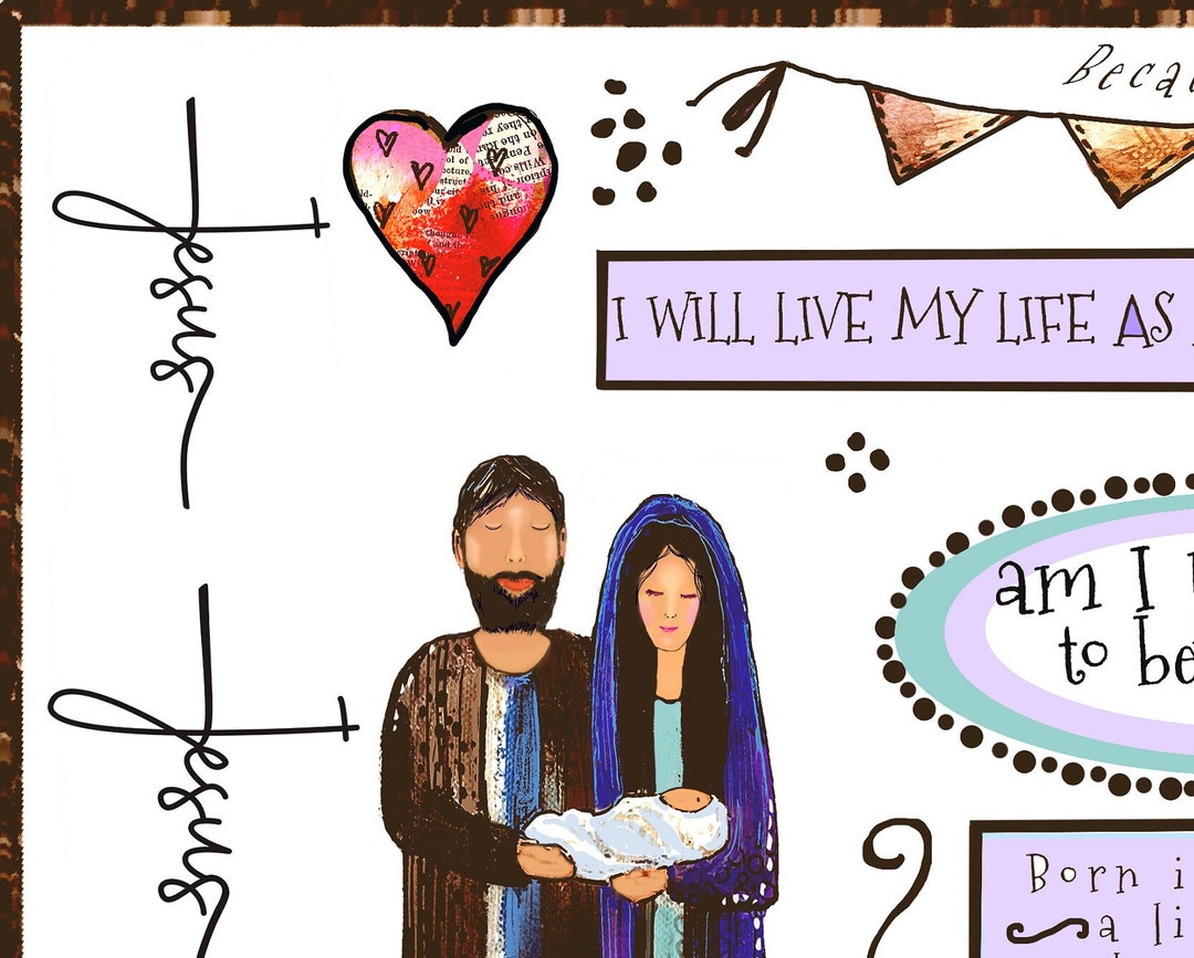 Mary and Joseph and Baby Jesus. Jesus Birth, Bible Journaling, Page ...