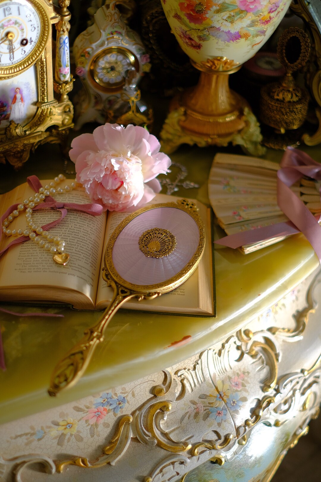 Antique Apollo Hand Mirror in Lavender - Etsy