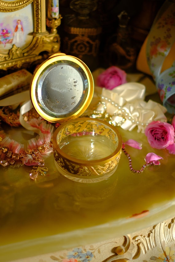 Antique French Powder Box Jewelry Box Rococo - Gem