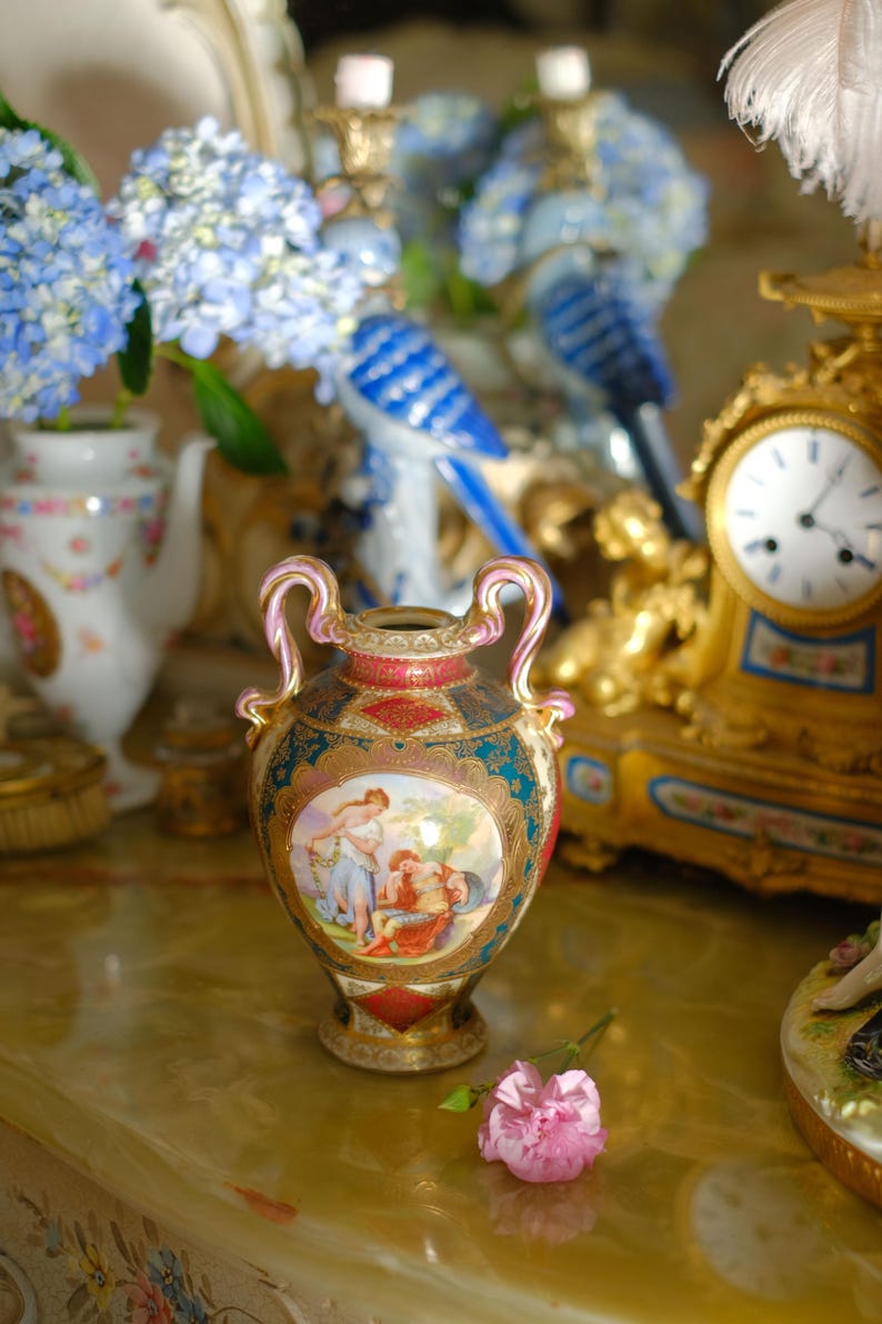 Antique Austrian Royal Vienna Porcelain Vase - Etsy