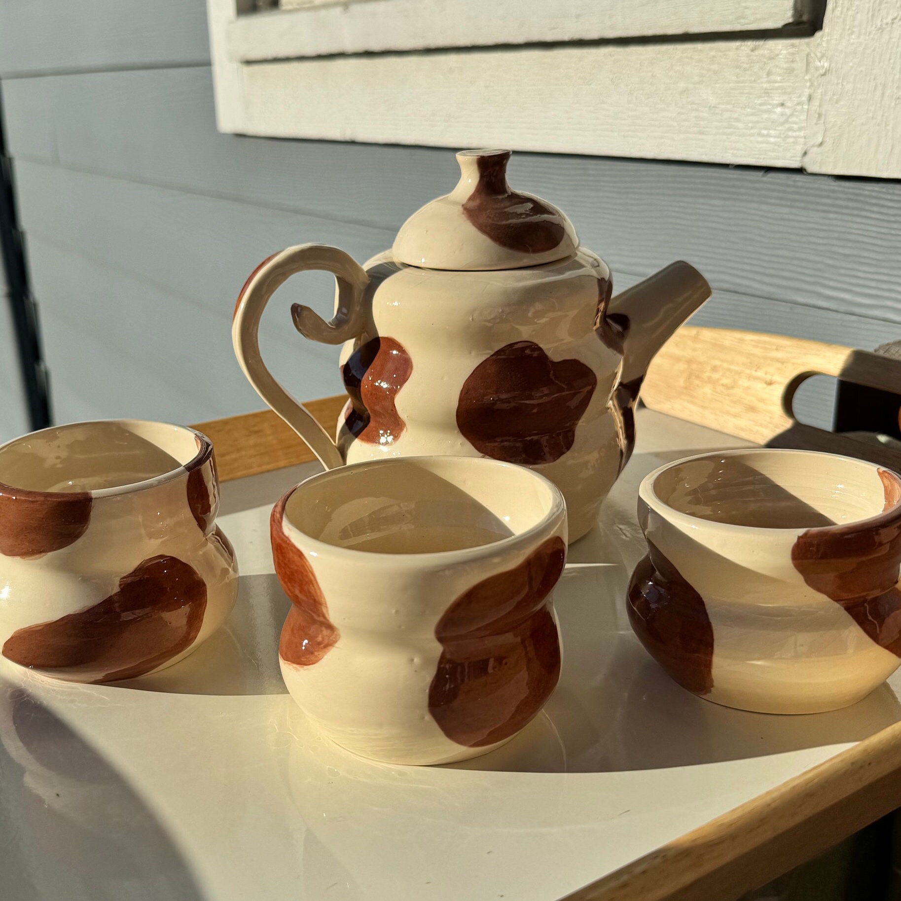 Brown Cow Tea Set - Etsy
