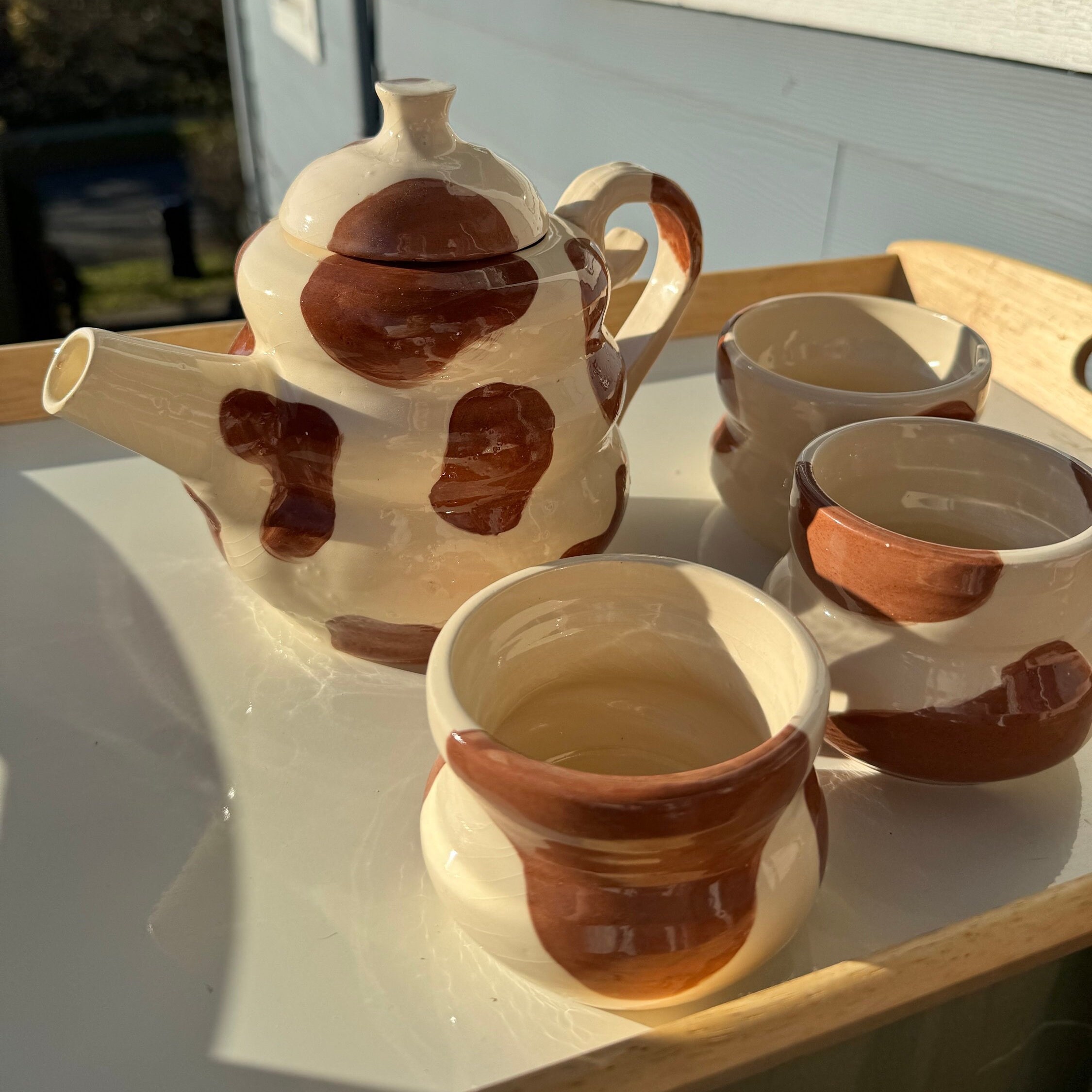 Brown Cow Tea Set - Etsy