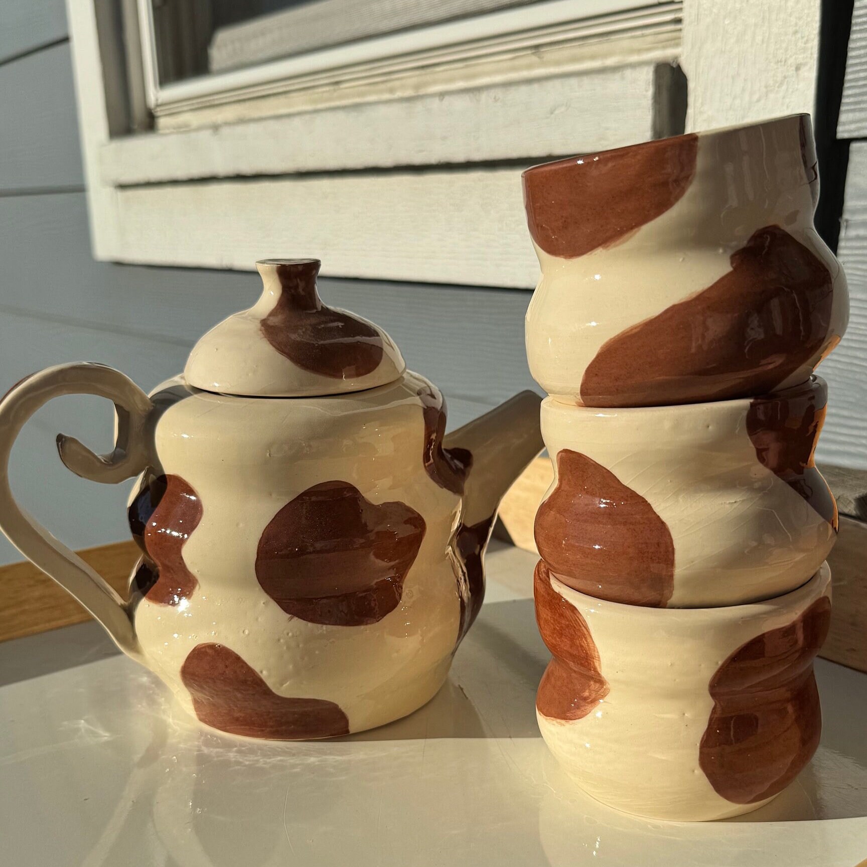 Brown Cow Tea Set - Etsy