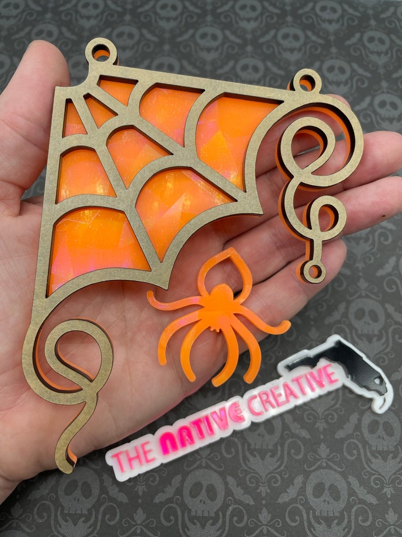 Spider Web Corner Window Hanger Holographic Silicone Mold for - Etsy