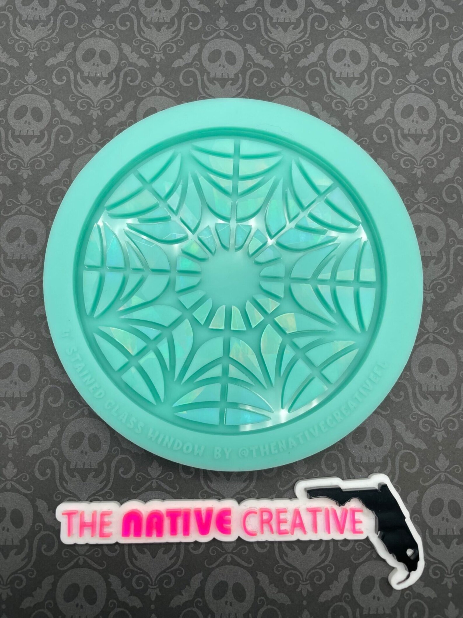 Stained Glass Window Holographic Coaster Silicone Mold for Resin ...