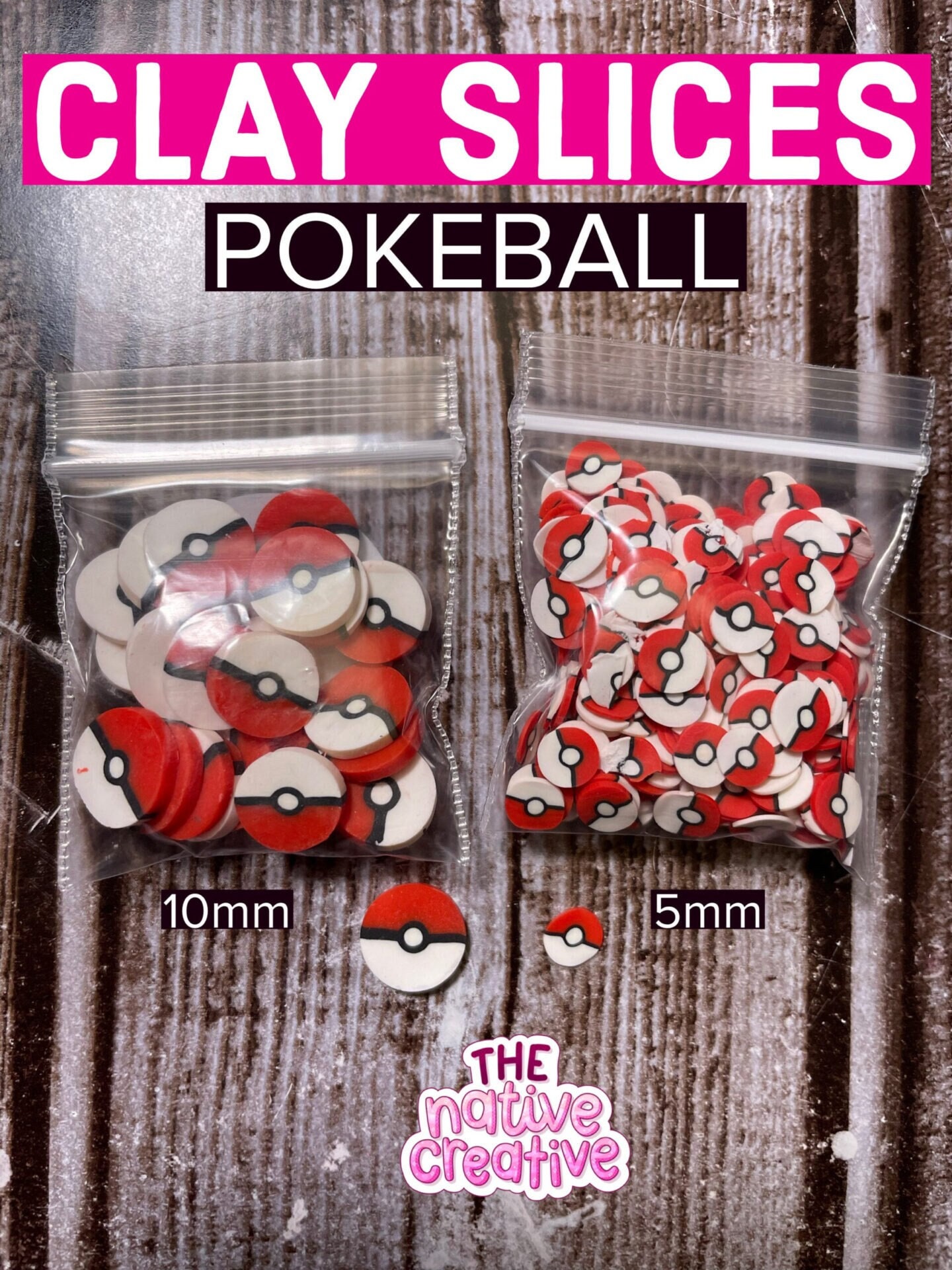 Pokeball Clay Slices 5g * Supplies - Etsy