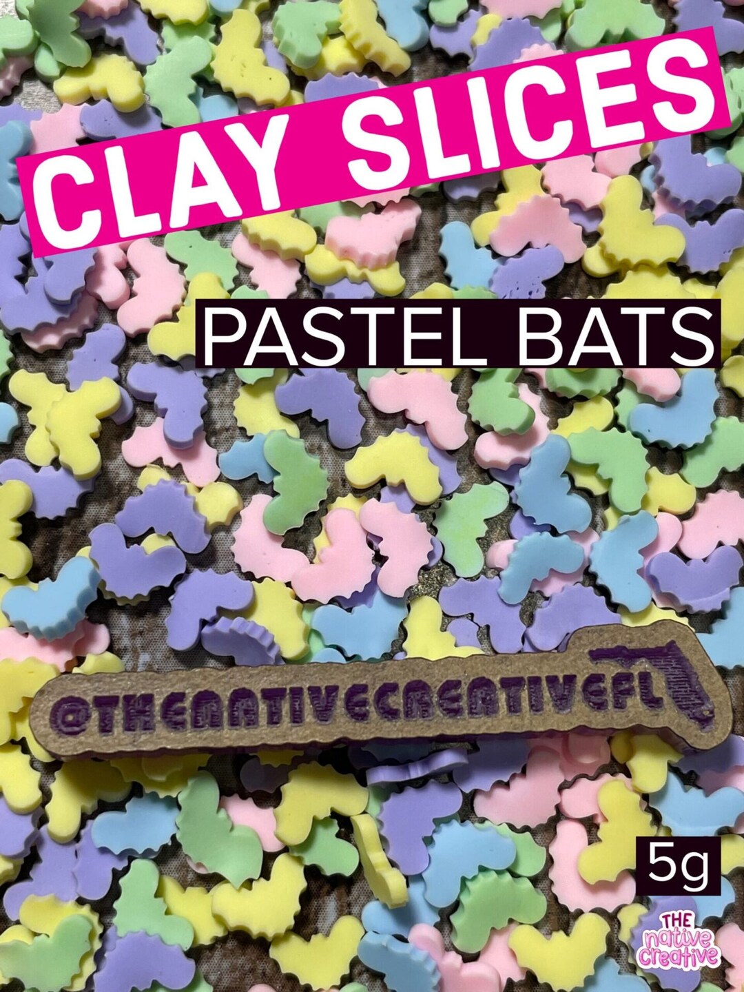 Pastel Bats Clay Slices 5g * Supplies - Etsy