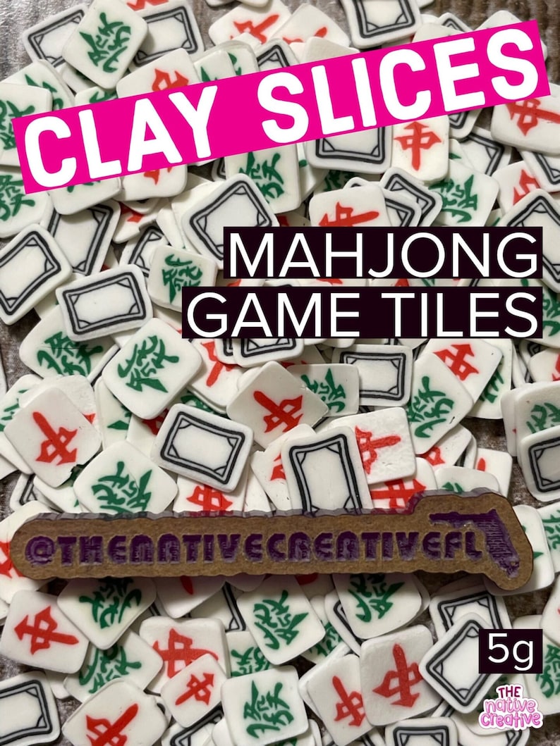 Mahjong Game Tiles Clay Slices 5g * Supplies - Etsy