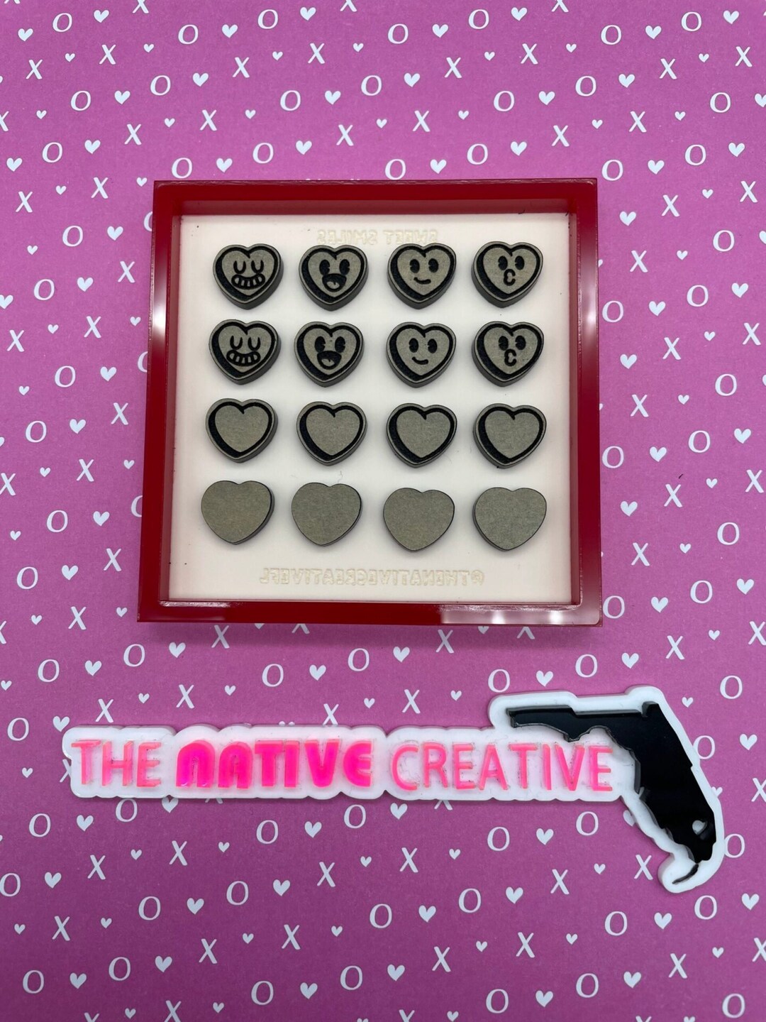 Conversation Smiley Face Hearts Shaker Bits / Studs Silicone Mold ...