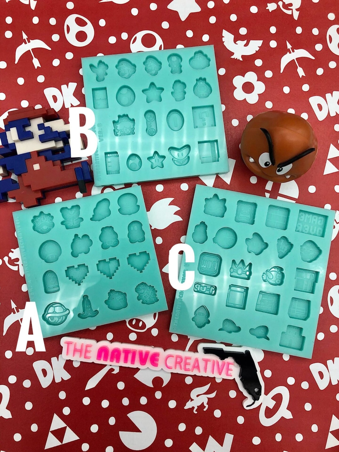 Video Game Mario Bros Shaker Bits / Studs Silicone Mold *made to Order ...
