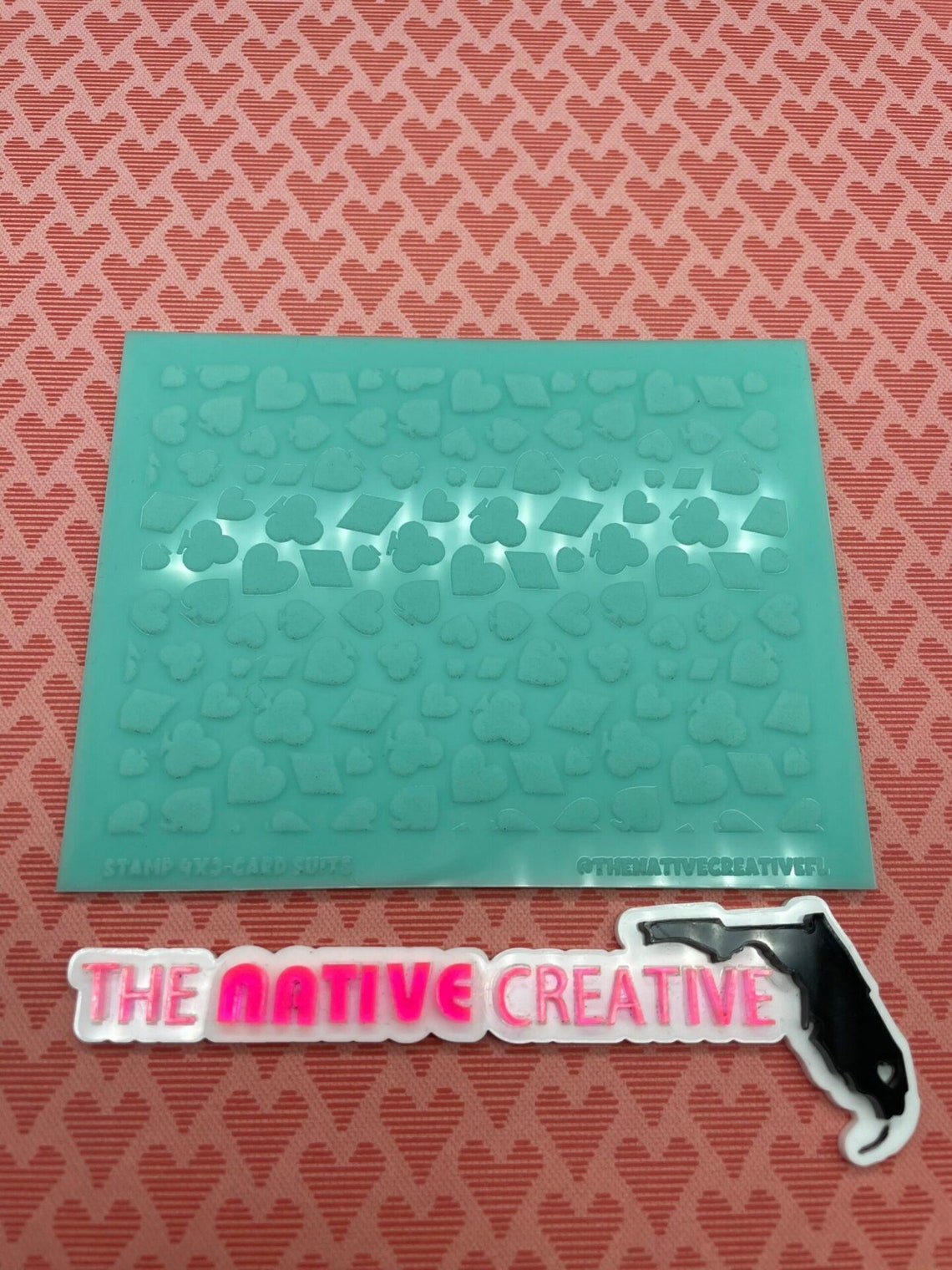 Card Suits Texture Mat / Clay Stamp Silicone Mold for Clay Crafting ...