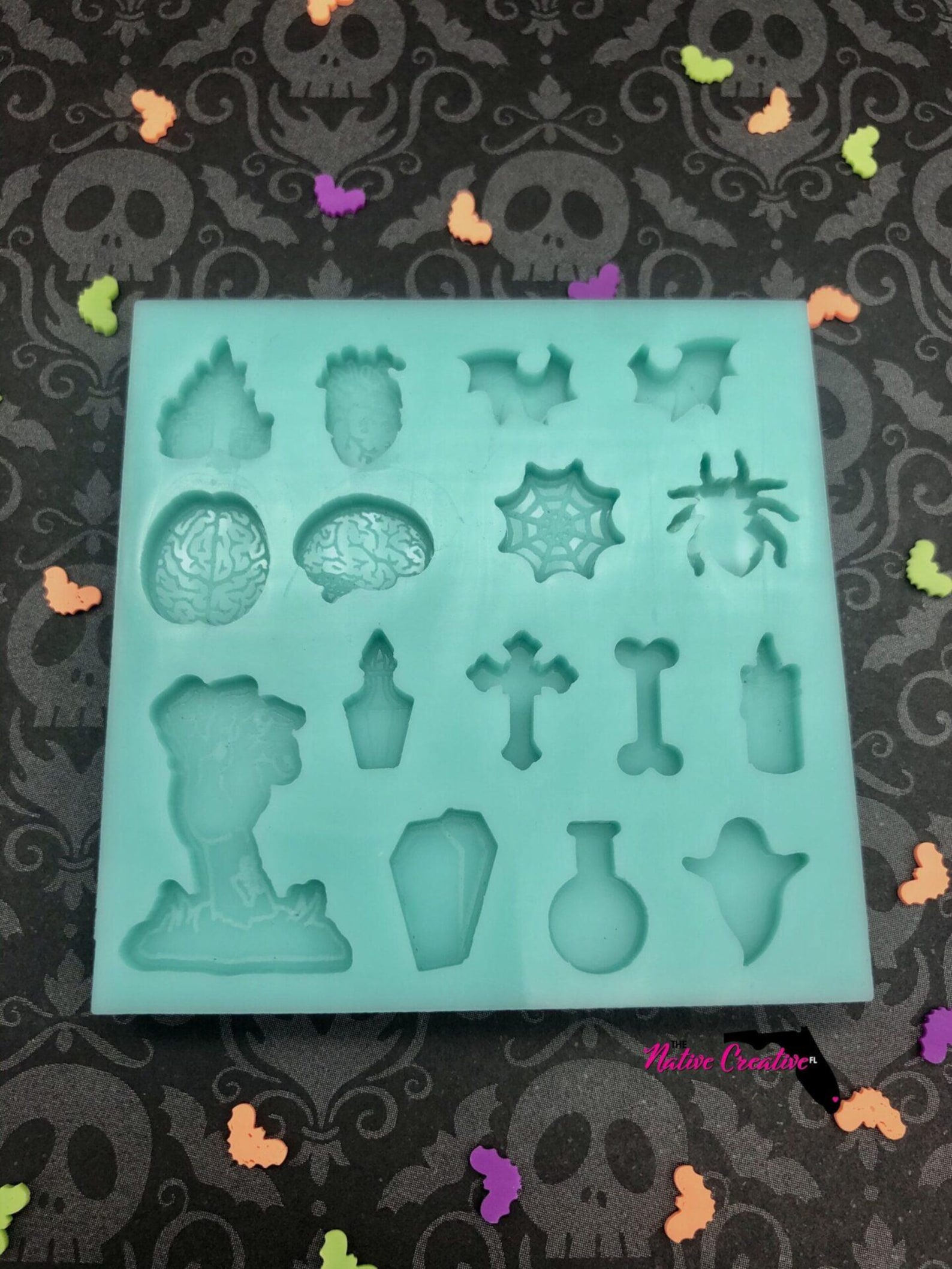 Spooky Halloween Version 2 Shaker Bits Earring Studs Silicone Mold ...