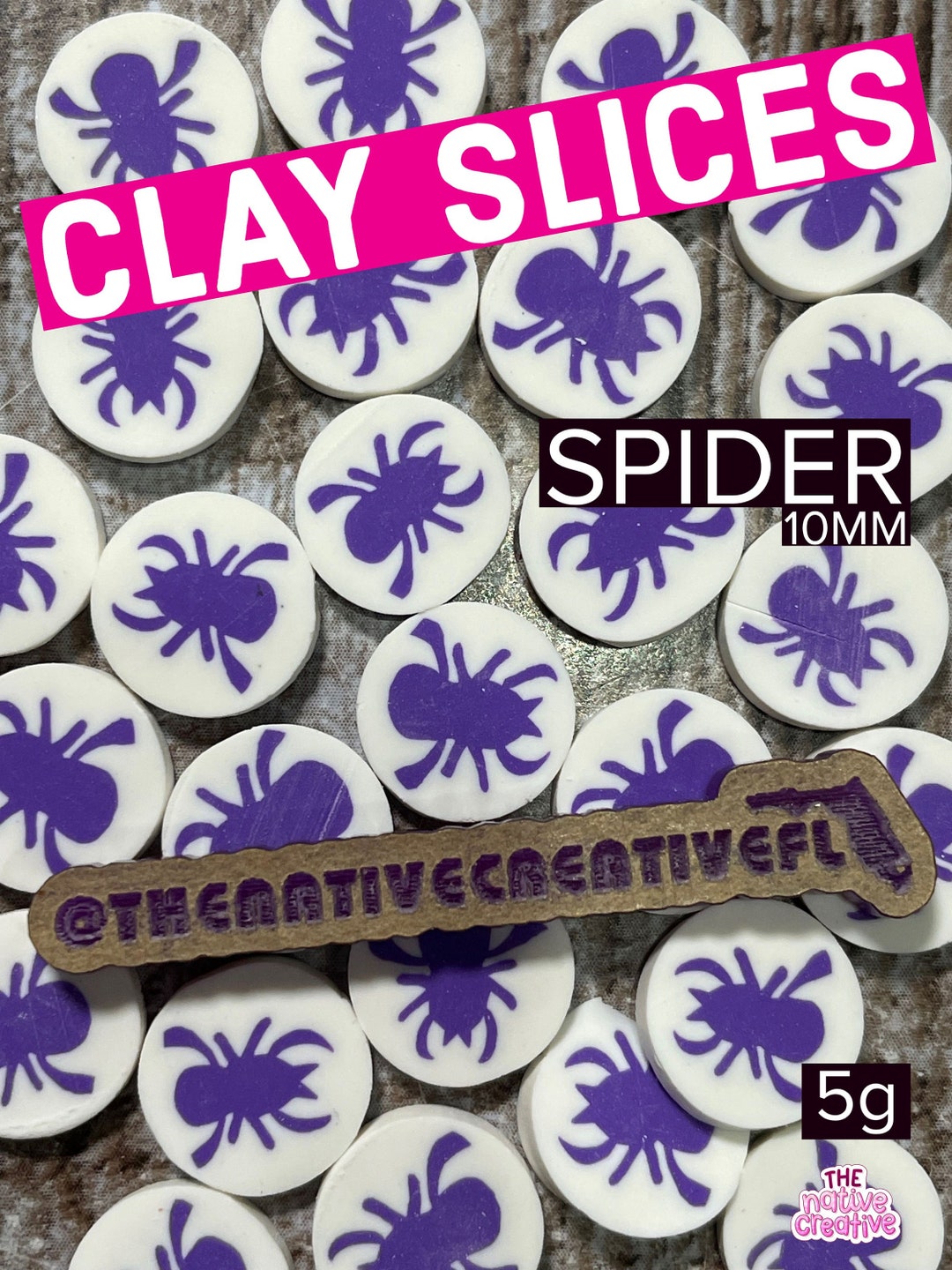 Spider 10mm Clay Slices 5g Supplies - Etsy