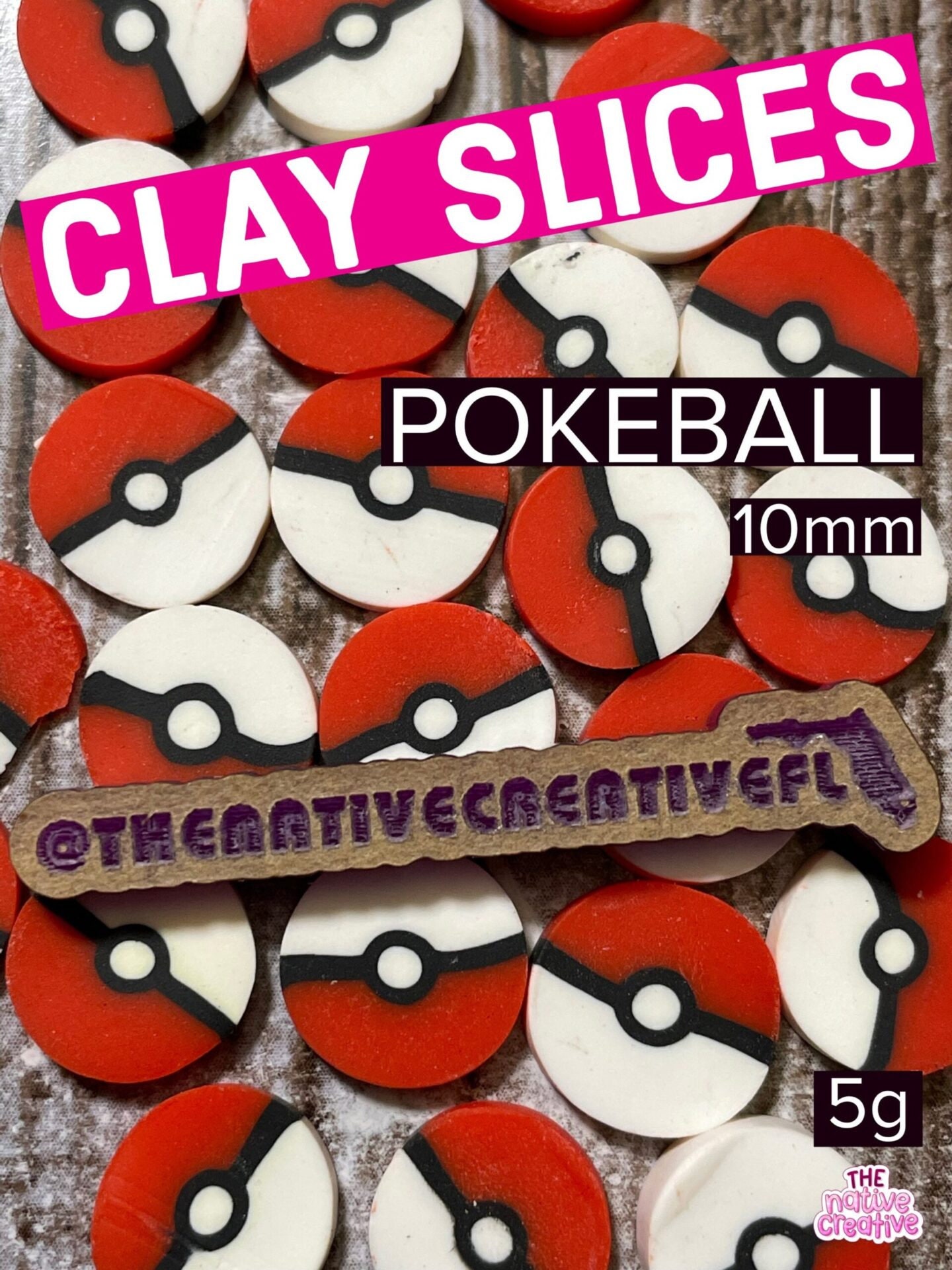 Pokeball Clay Slices 5g Supplies - Etsy