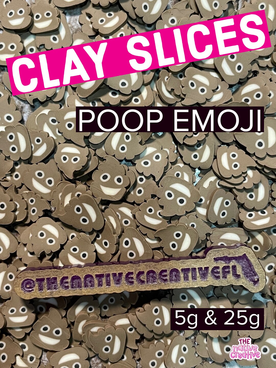 Poop Emoji Clay Slices 5g and 25g * Supplies - Etsy