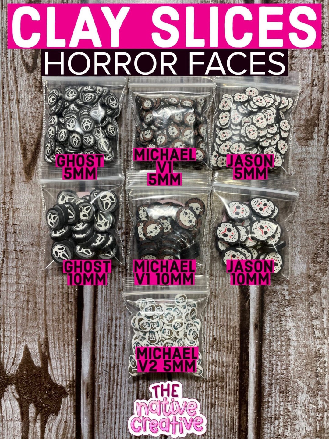 Horror Faces Clay Slices 5g * Supplies - Etsy