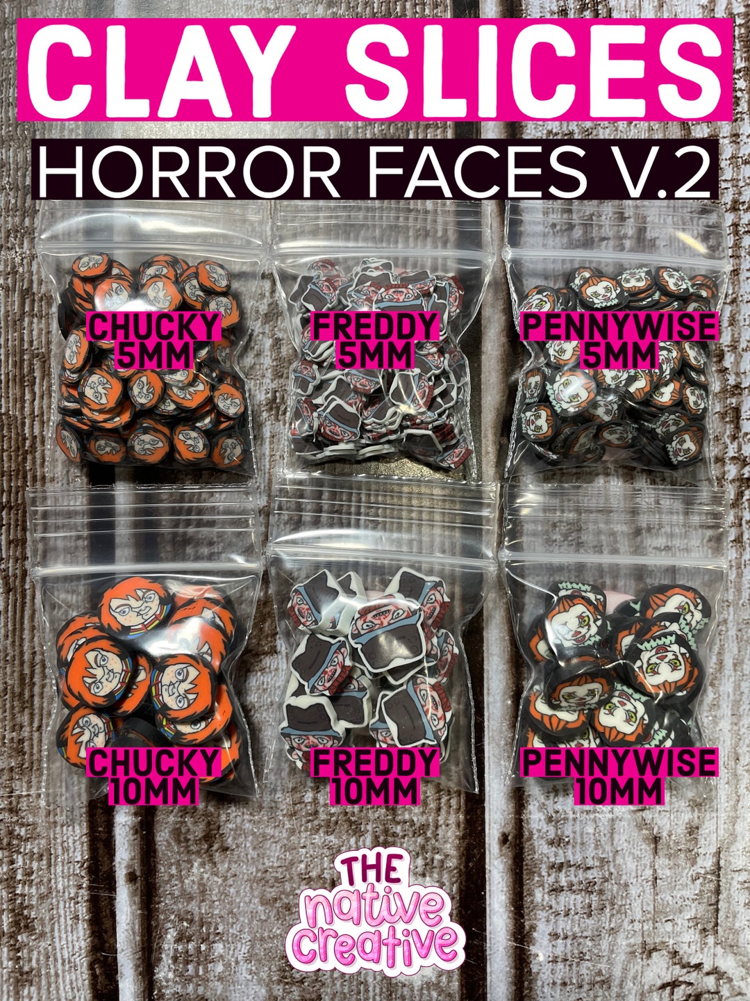 Horror Faces V2 Clay Slices 5g * Supplies - Etsy