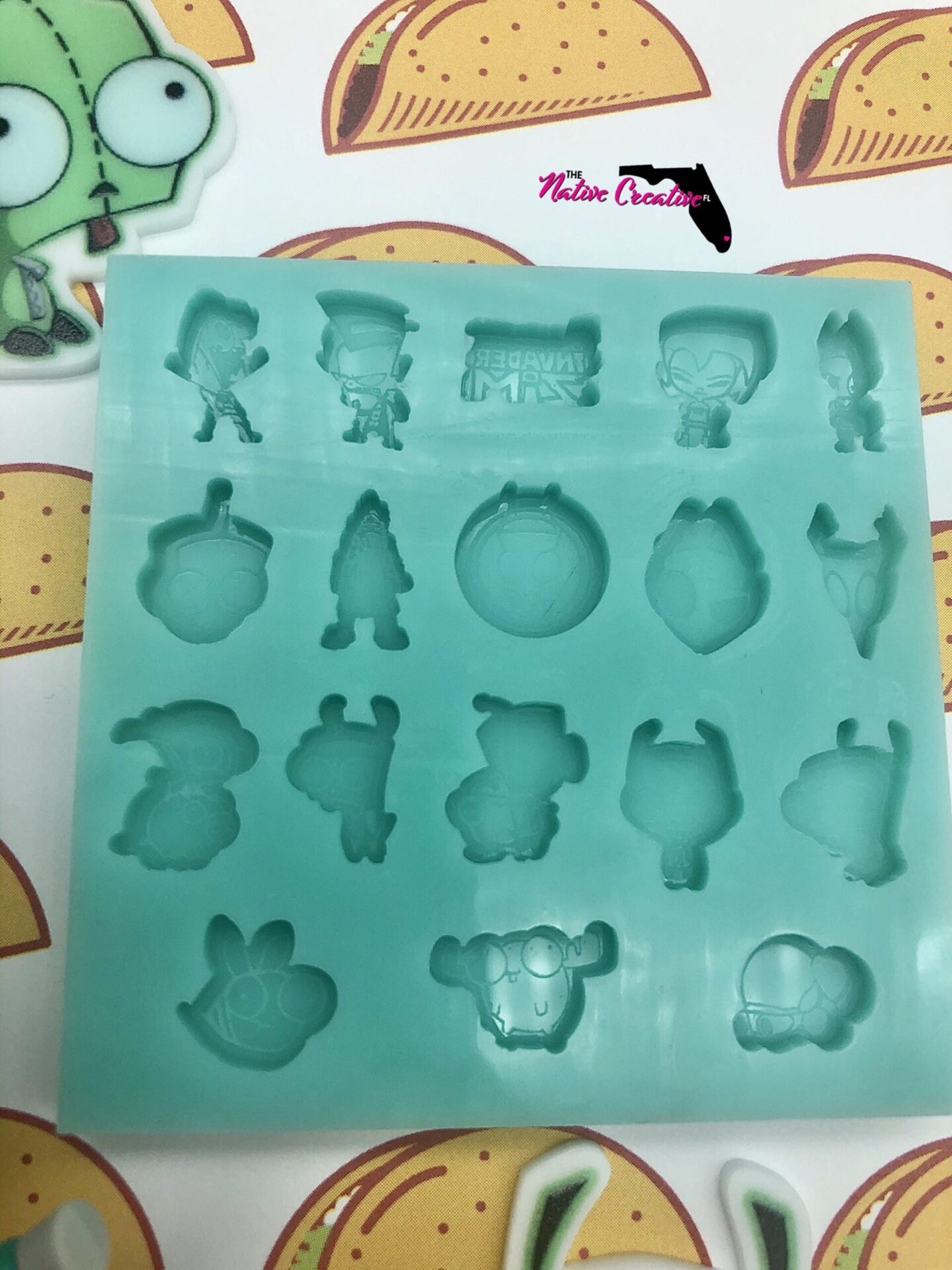 Invader Zim and Gir Themed Shaker Bits Studs Silicone Mold made to ...