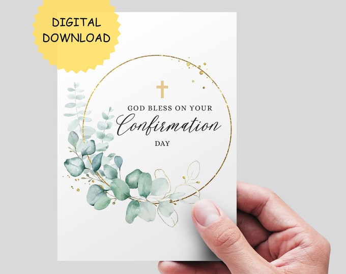 Confirmation Card - Congratulations and Blessings Card, Sacraments Card ...
