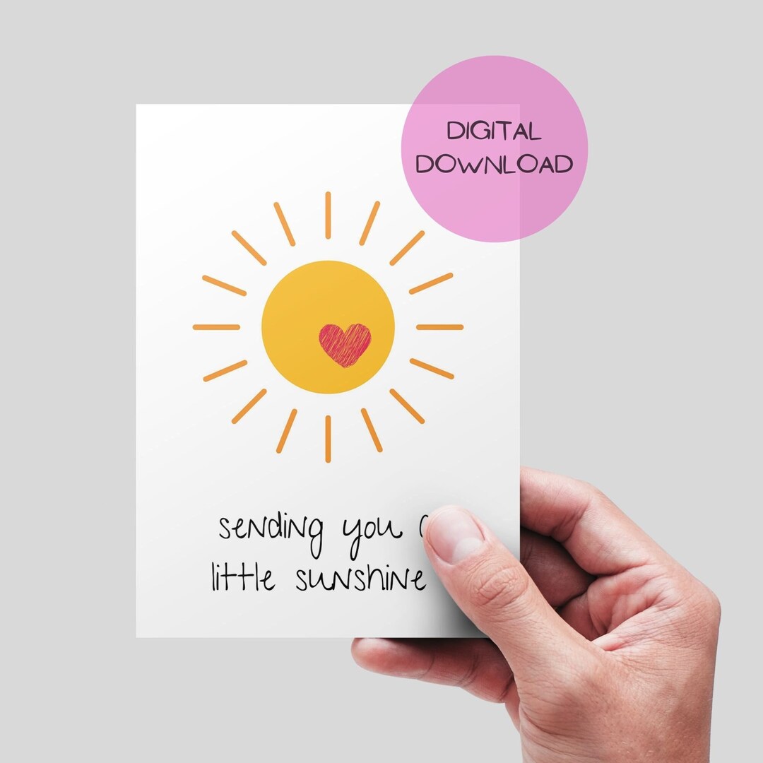 Sending You a Little Sunshine Card, Printable Greeting Card, Thinking ...