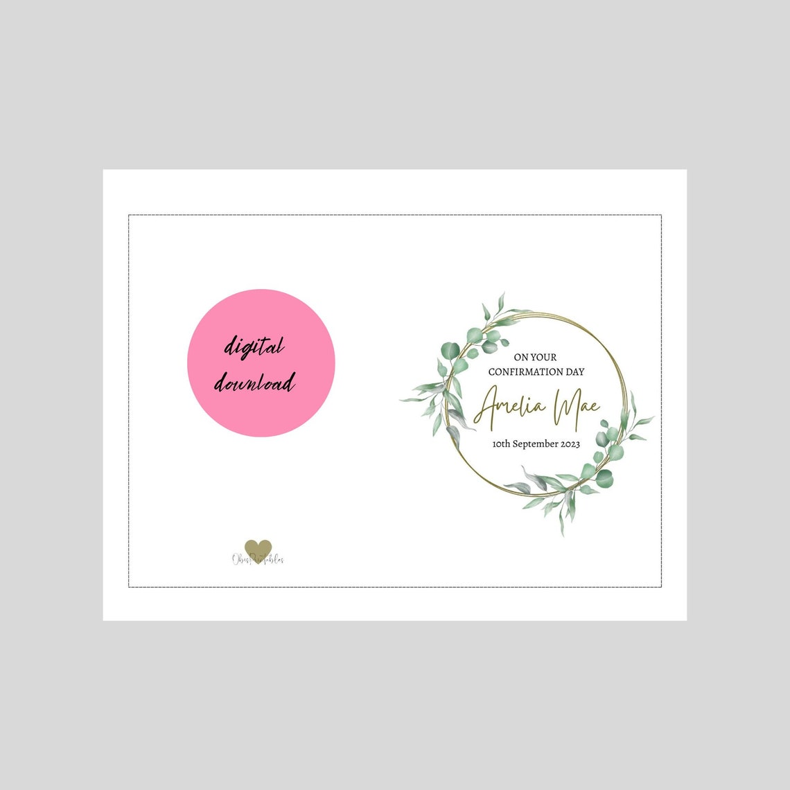 On Your Confirmation Day Card. Printable Card Template. Editable Name ...