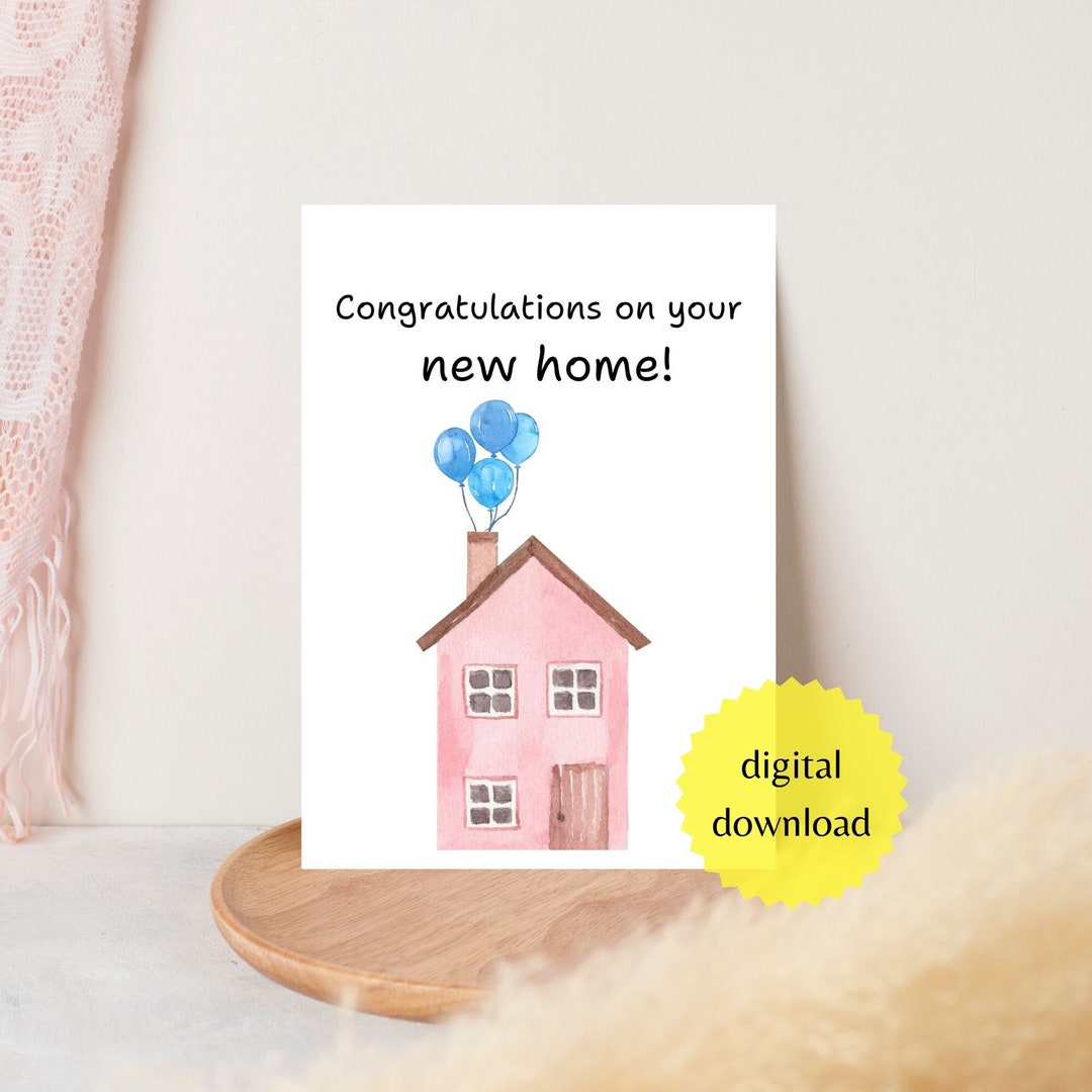 New Home Printable Card | Congratulations on Your New Home | New House ...