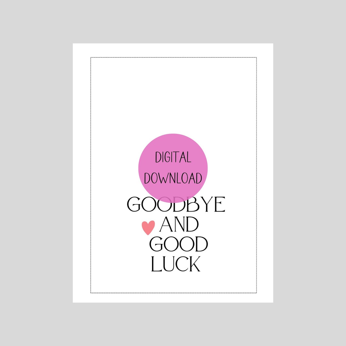Goodbye and Good Luck Printable Card Digital Retirement/farewell/moving ...