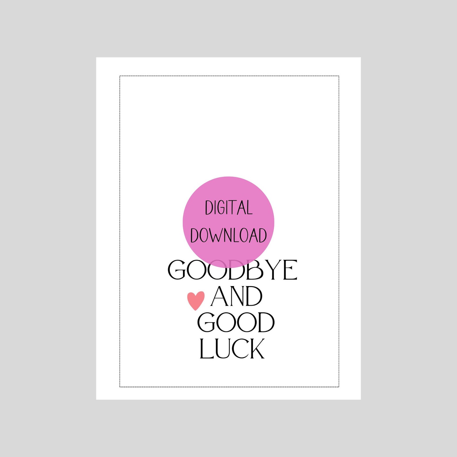 Goodbye and Good Luck Printable Card - Digital Retirement/farewell ...