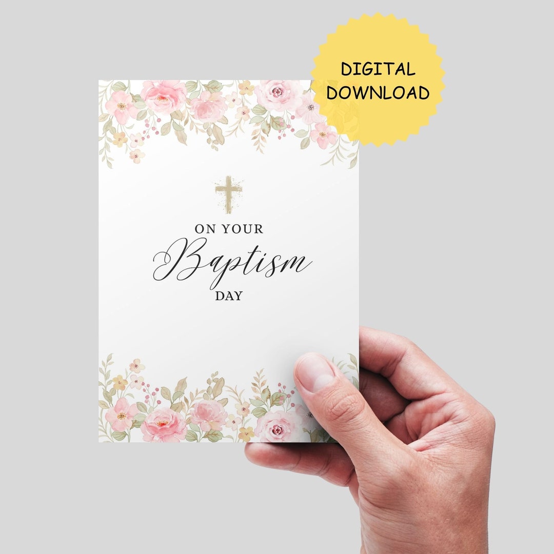 Baptism Printable Card, Instant Download . Christian Baptism Card ...