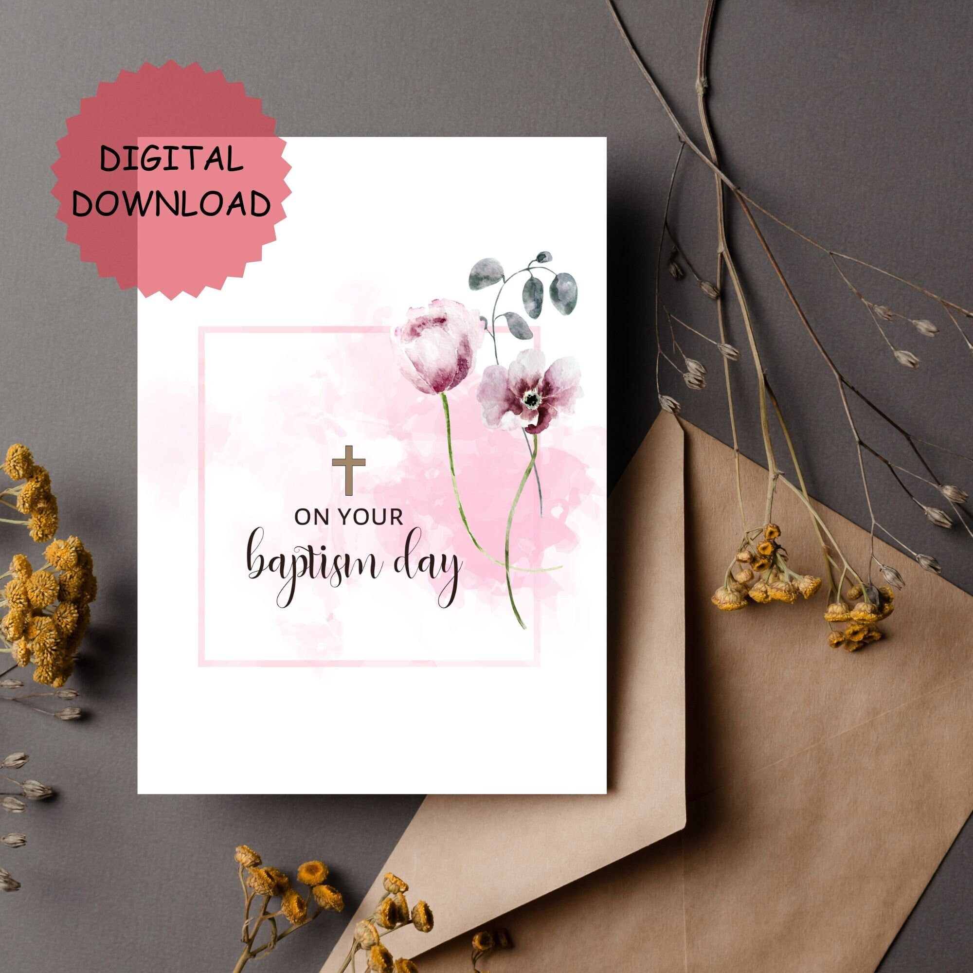 Baptism Printable Card, Instant Download . Christian Baptism Card ...