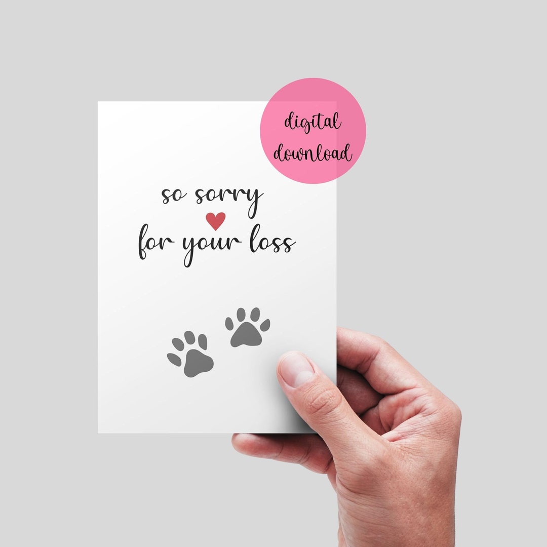 Pet Loss Card, Pet Sympathy, Dog Loss, Dog Sympathy, Dog Mom, Instant ...