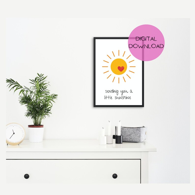 Sending You a Little Sunshine Card, Printable Greeting Card, Thinking ...