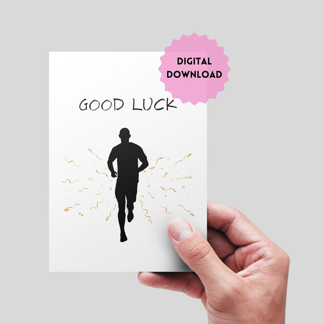 Marathon Runner Printable Card. Good Luck. Runner Gift. DIGITAL ...
