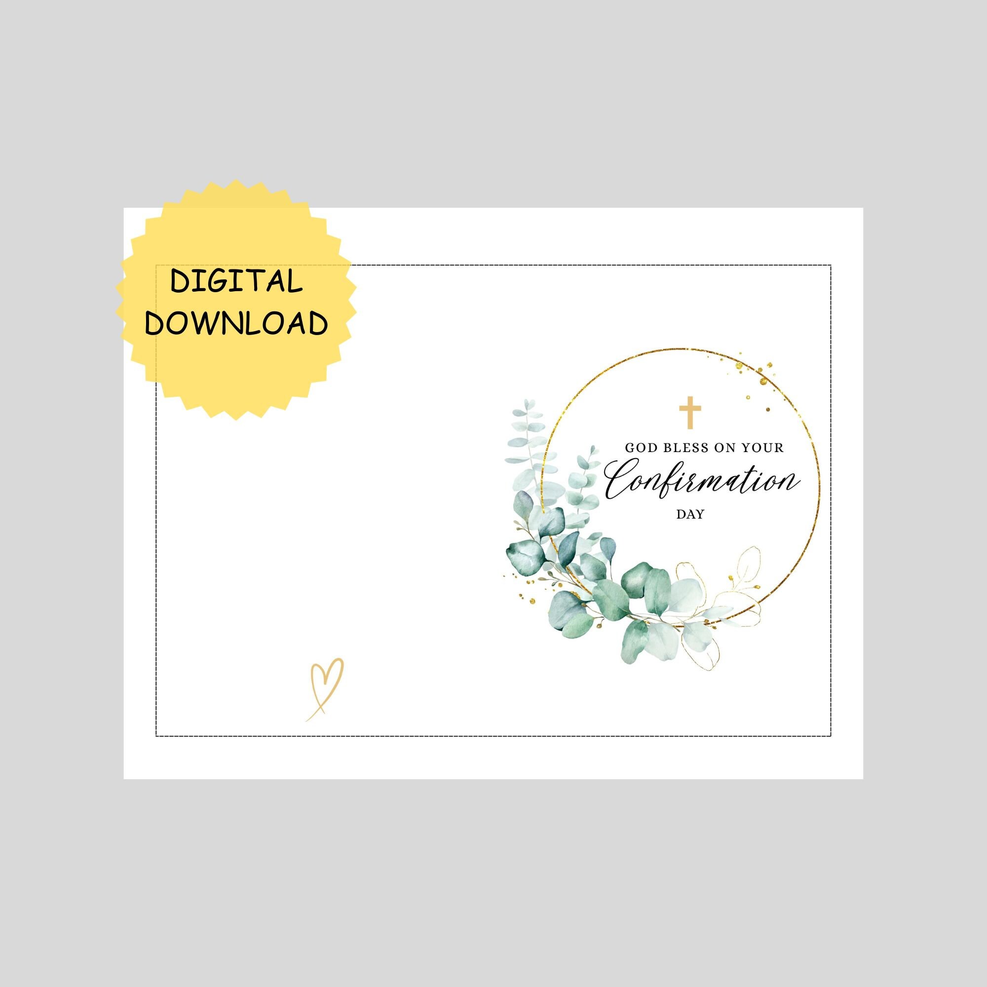 On Your Confirmation Day Card. Printable Card |floral Confirmation Card ...