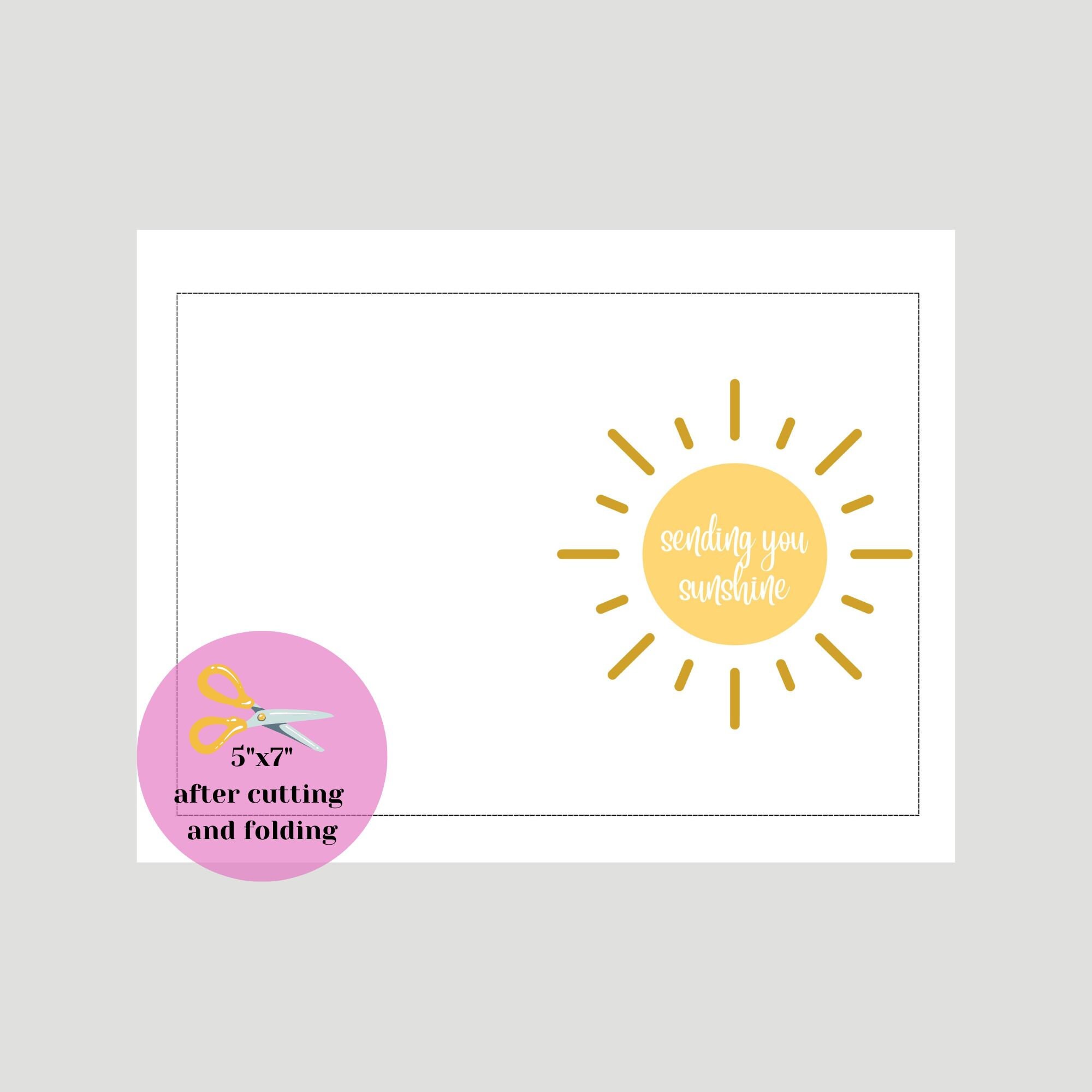 Sending You Sunshine Card, Printable Greeting Card, Thinking of You ...