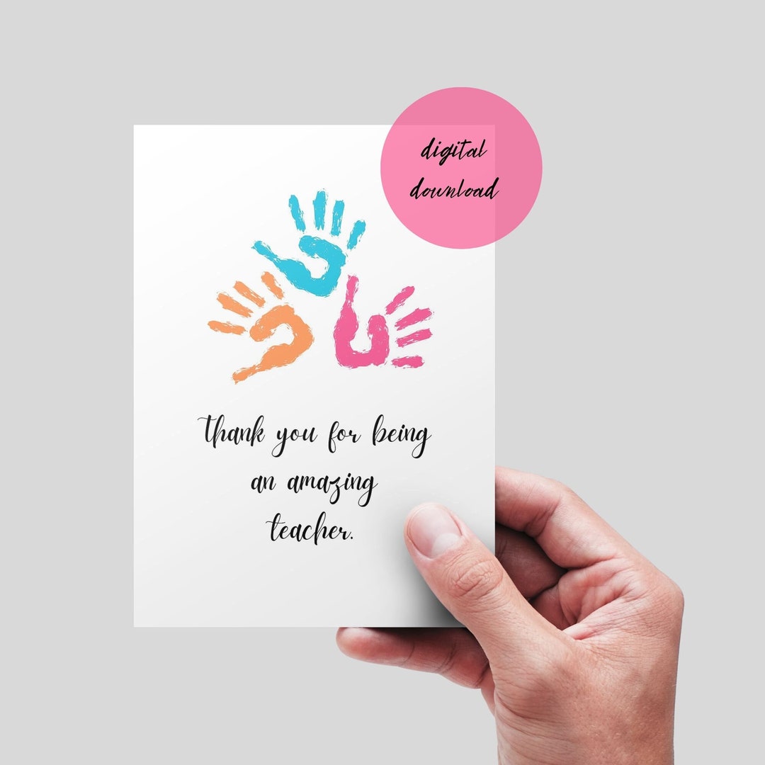Teacher Appreciation Printable Card | Teacher Appreciation Digital Card ...
