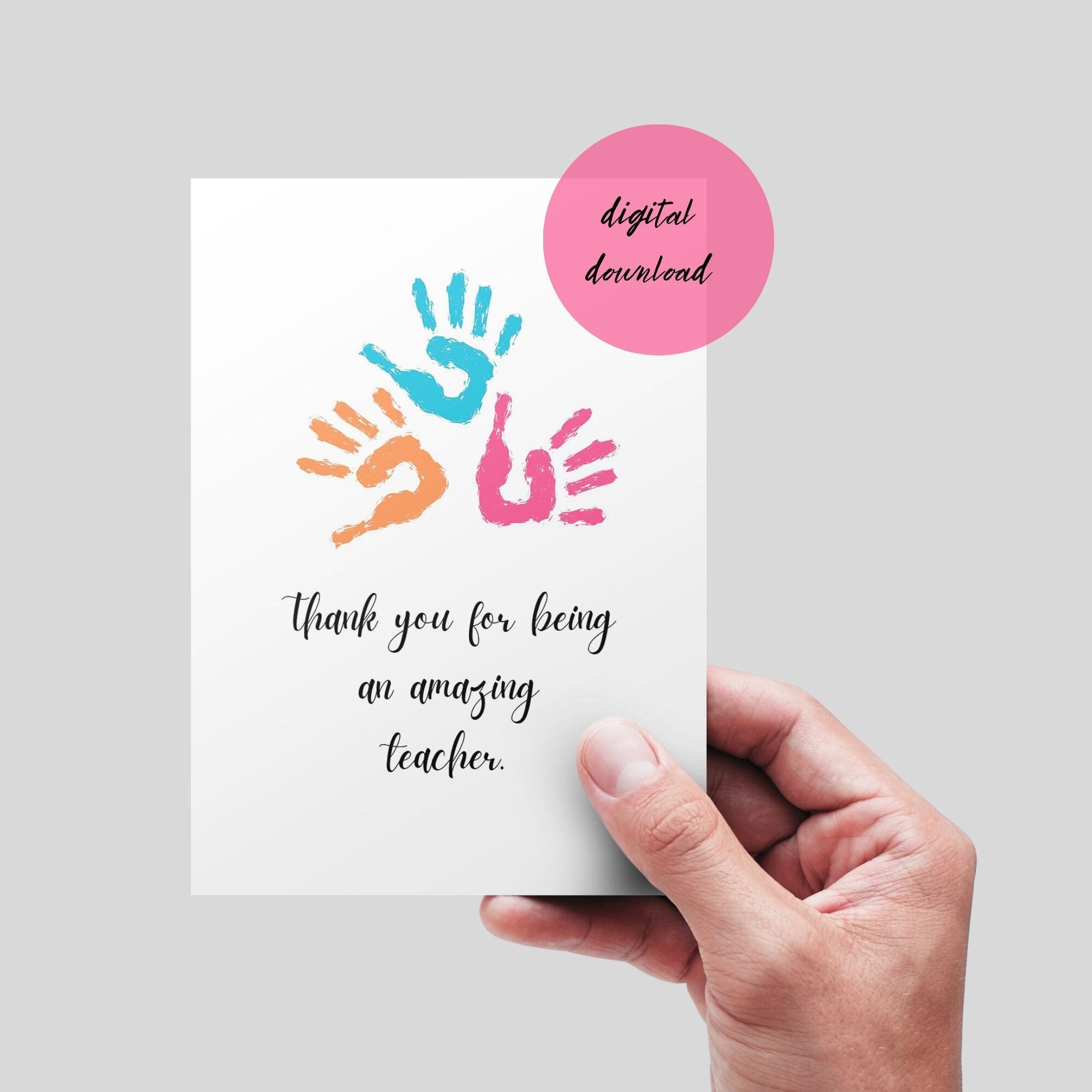 Teacher Appreciation Printable Card | Teacher Appreciation Digital Card ...