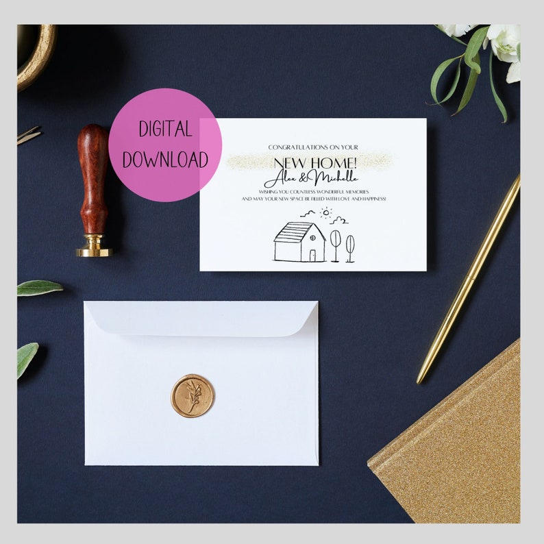 New Home Printable Card, Editable Name Template First Home Card , New ...