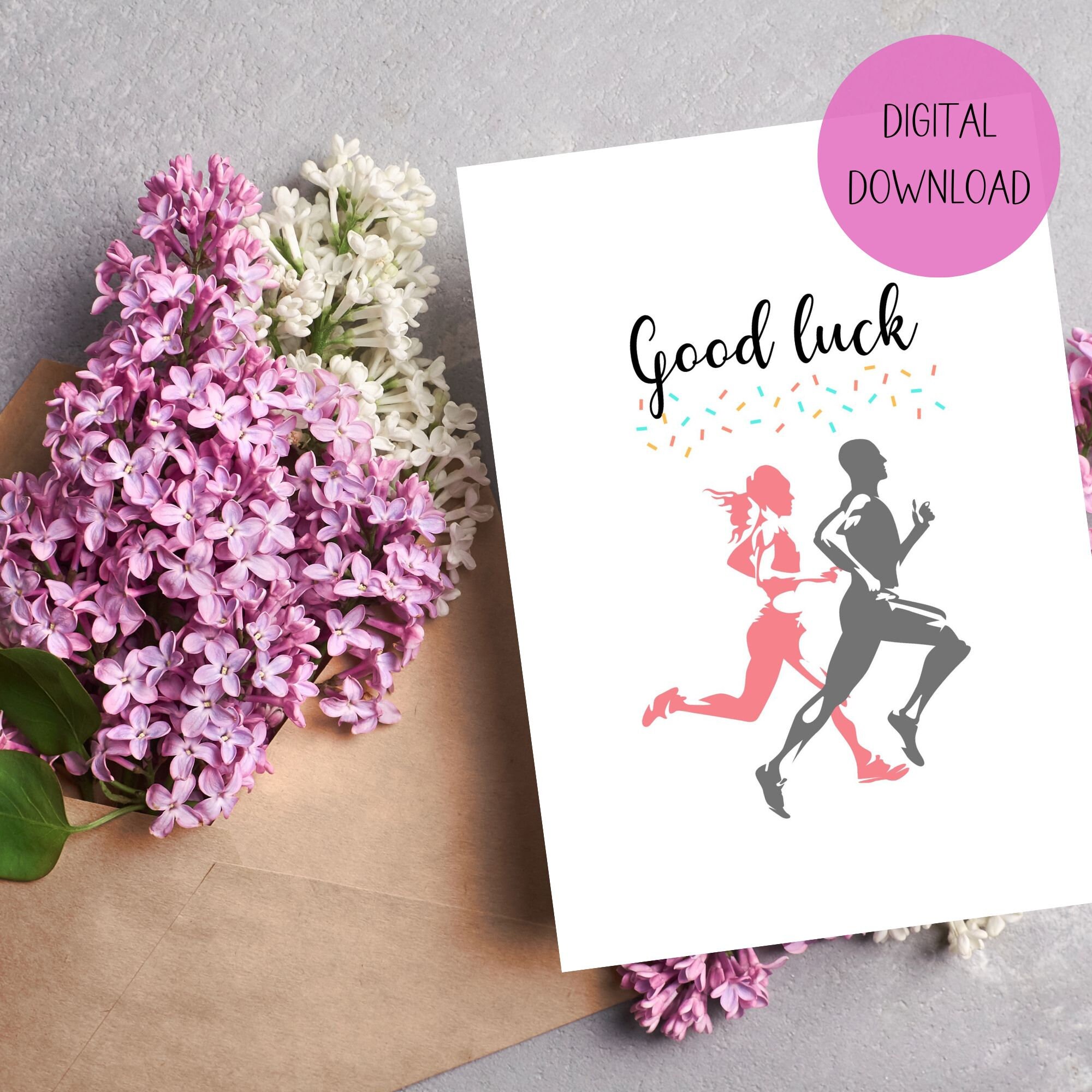 Marathon Runner Printable Card. Good Luck. Runner Gift. DIGITAL ...