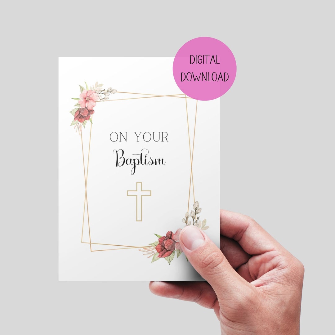 Baptism Printable Card, Instant Download . Christian Baptism Card ...