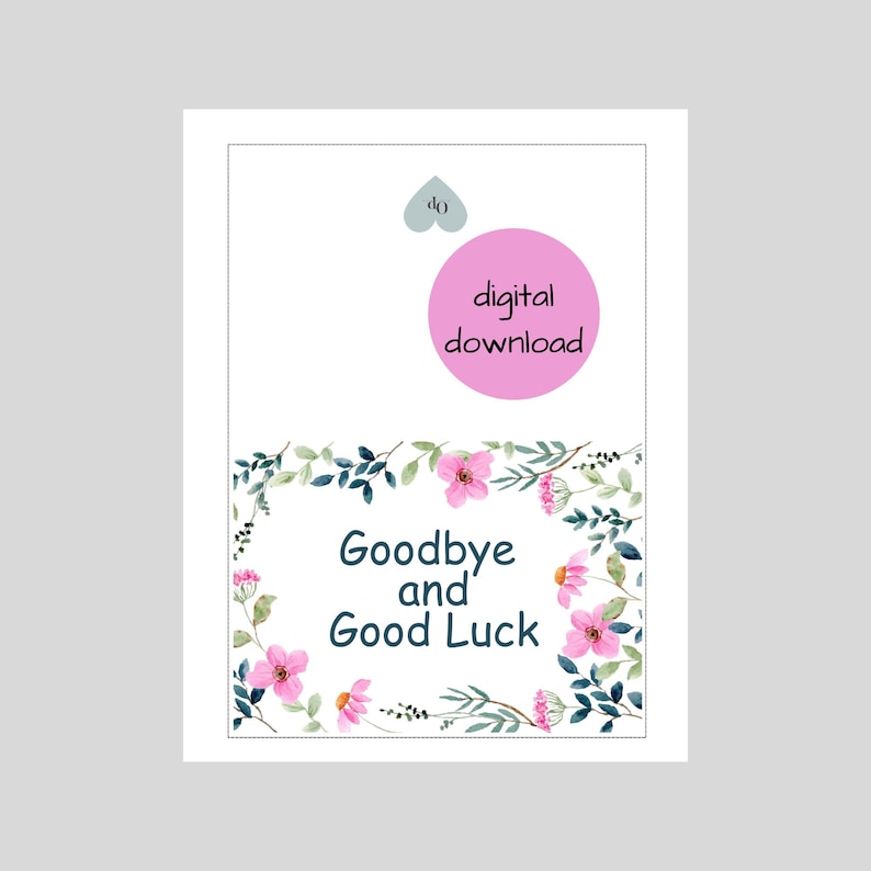 Goodbye and Good Luck Printable Card - Digital Retirement/farewell ...