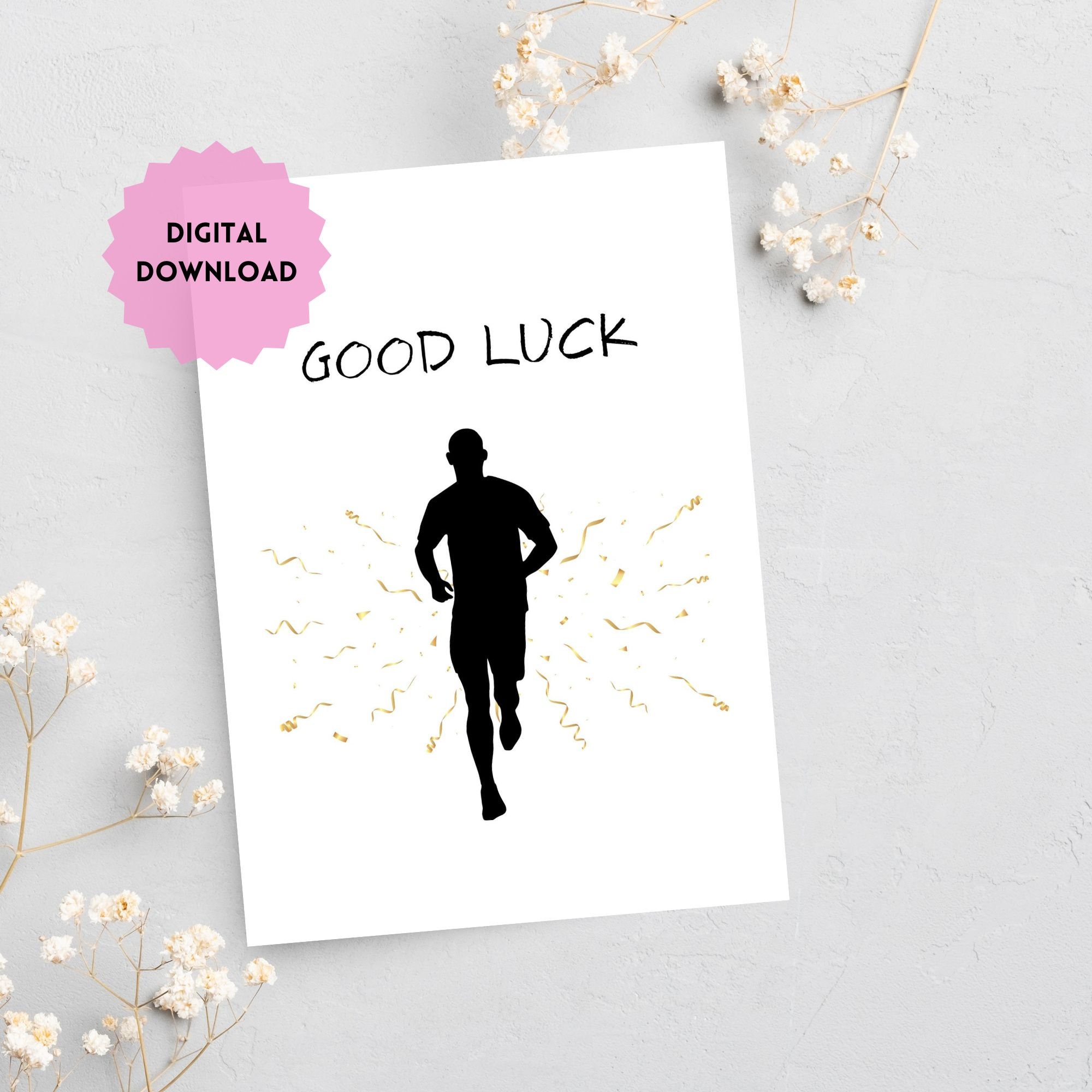 Marathon Runner Printable Card. Good Luck. Runner Gift. DIGITAL ...