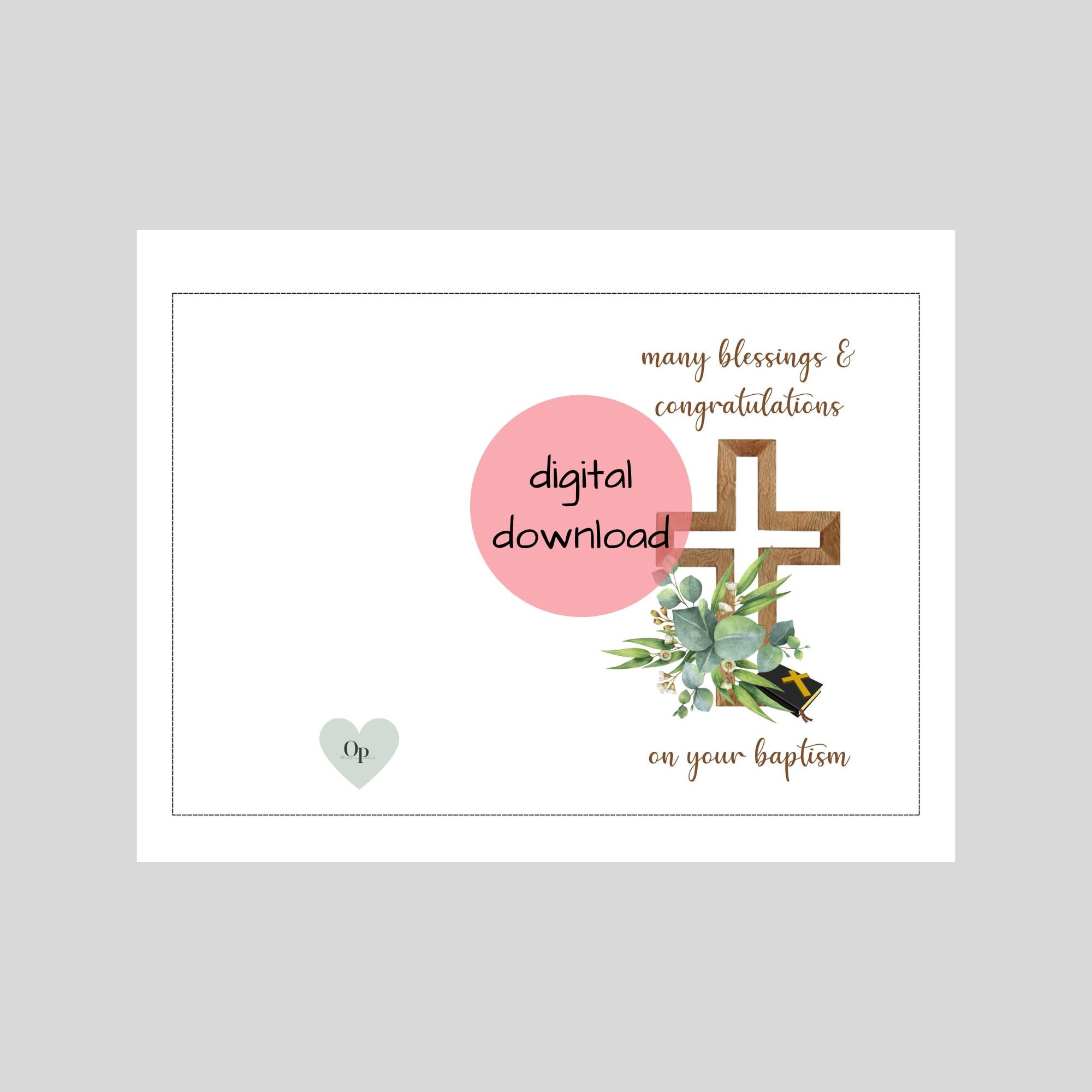 Baptism Printable Card, Instant Download . Christian Baptism Card ...