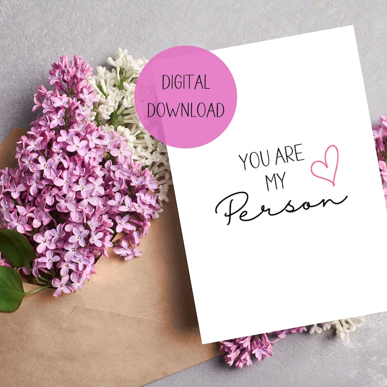 You Are My Person Printable Card, Cute Anniversary Card, Birthday, Gift ...