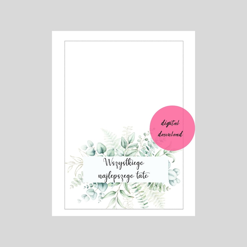 Polish Father's Day or Birthday Printable Card. Gift for Polish Dad ...