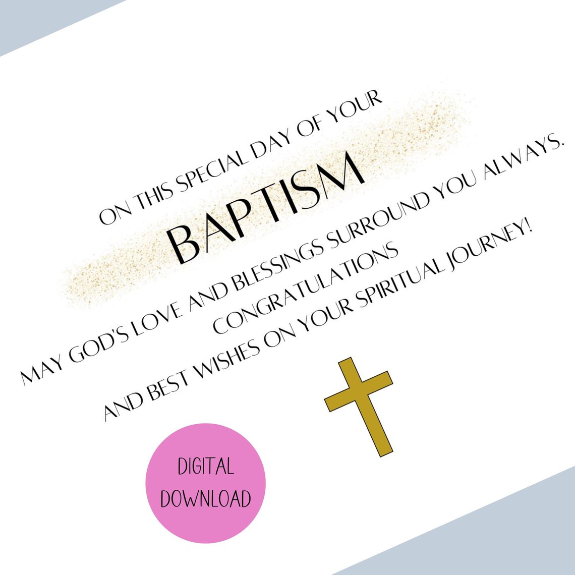 Baptism Printable Card, Instant Download . Christian Baptism Card ...