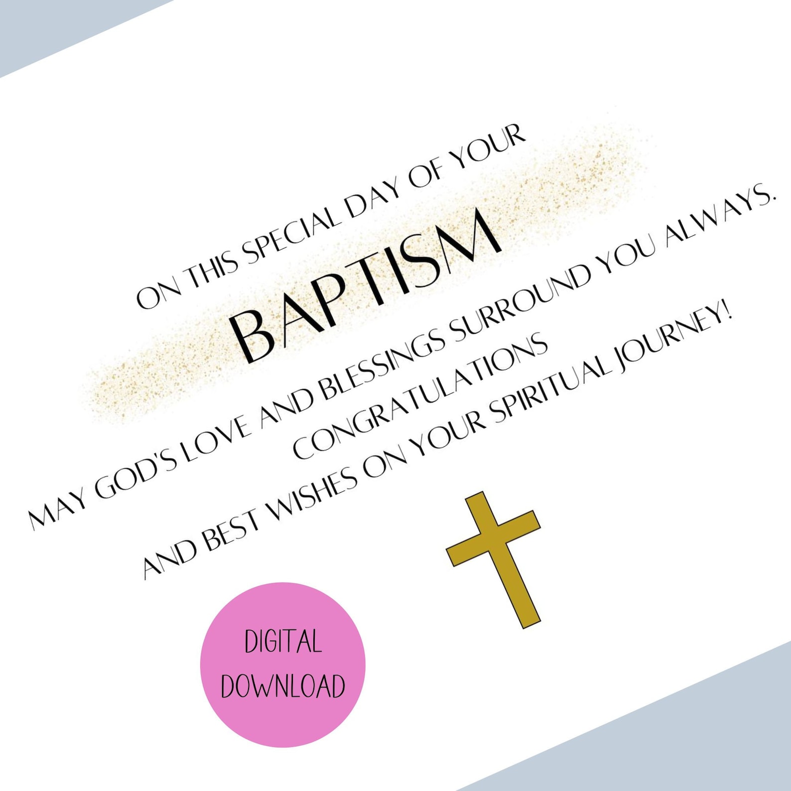 Baptism Printable Card, Instant Download . Christian Baptism Card ...