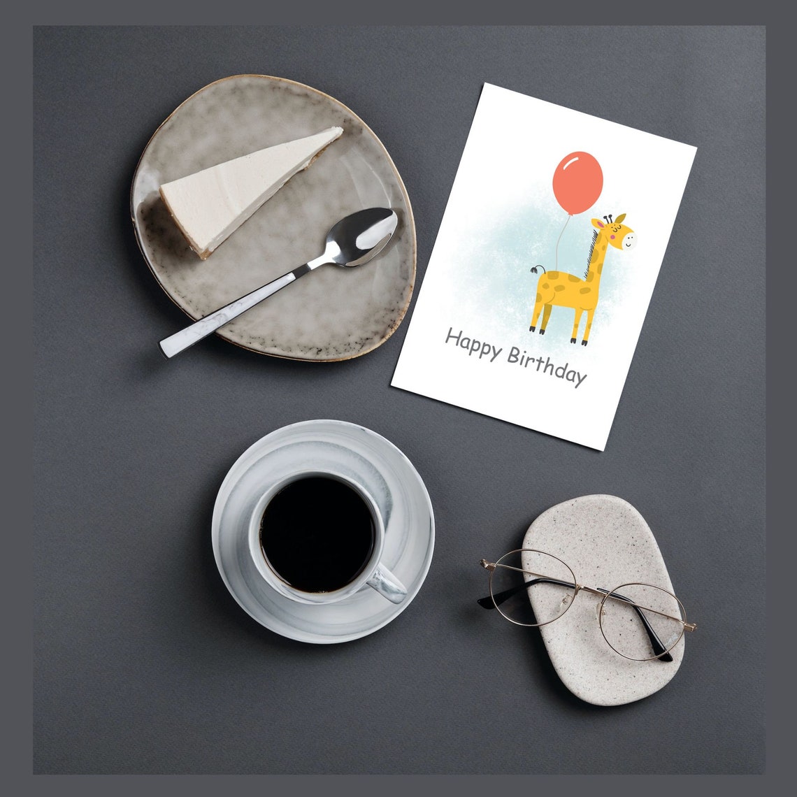 PRINTABLE Giraffe Birthday Card Digital Happy Birthday Card. Giraffe ...