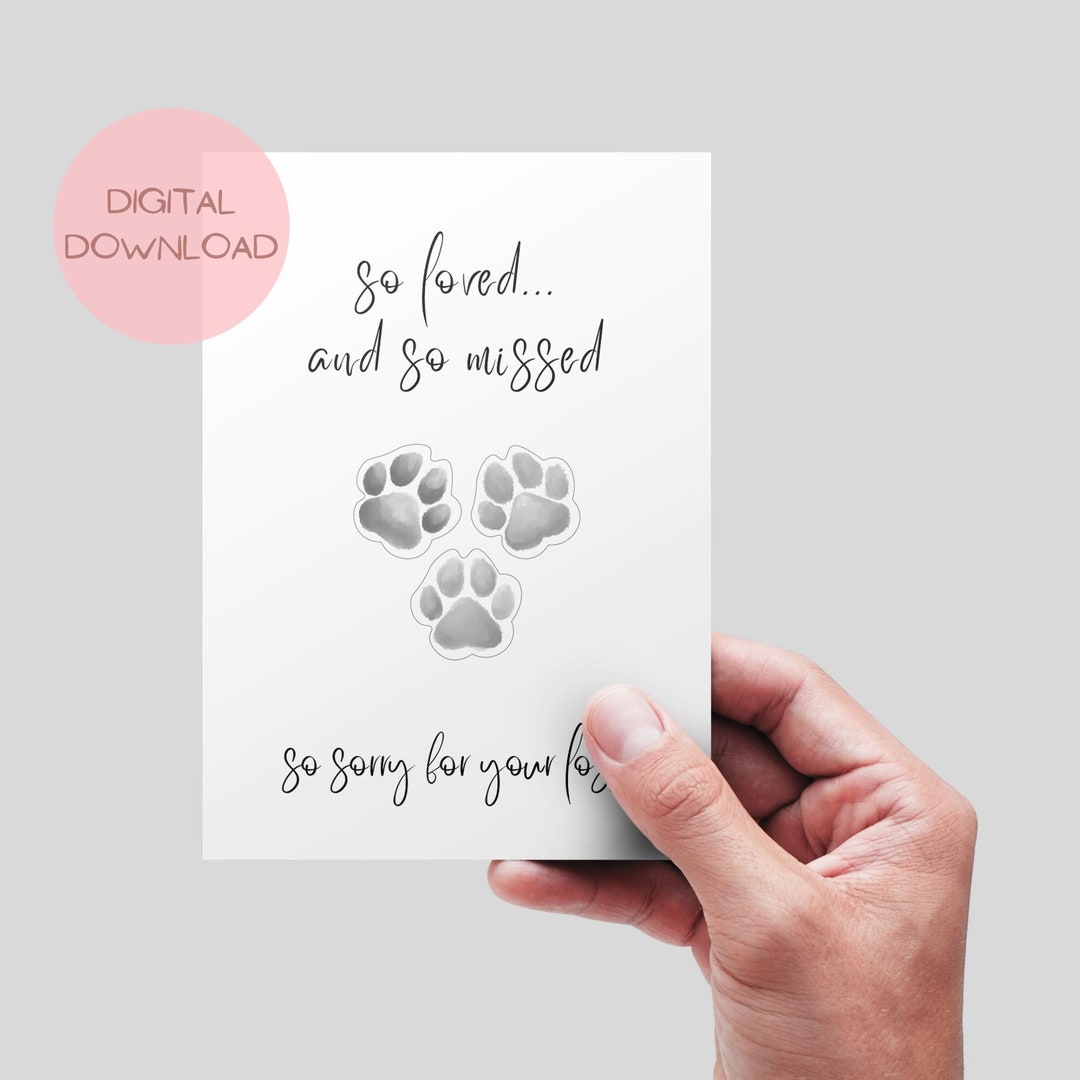 Dog Sympathy Card Printable, Pet Condolence Card, Pet Sympathy, Pet ...
